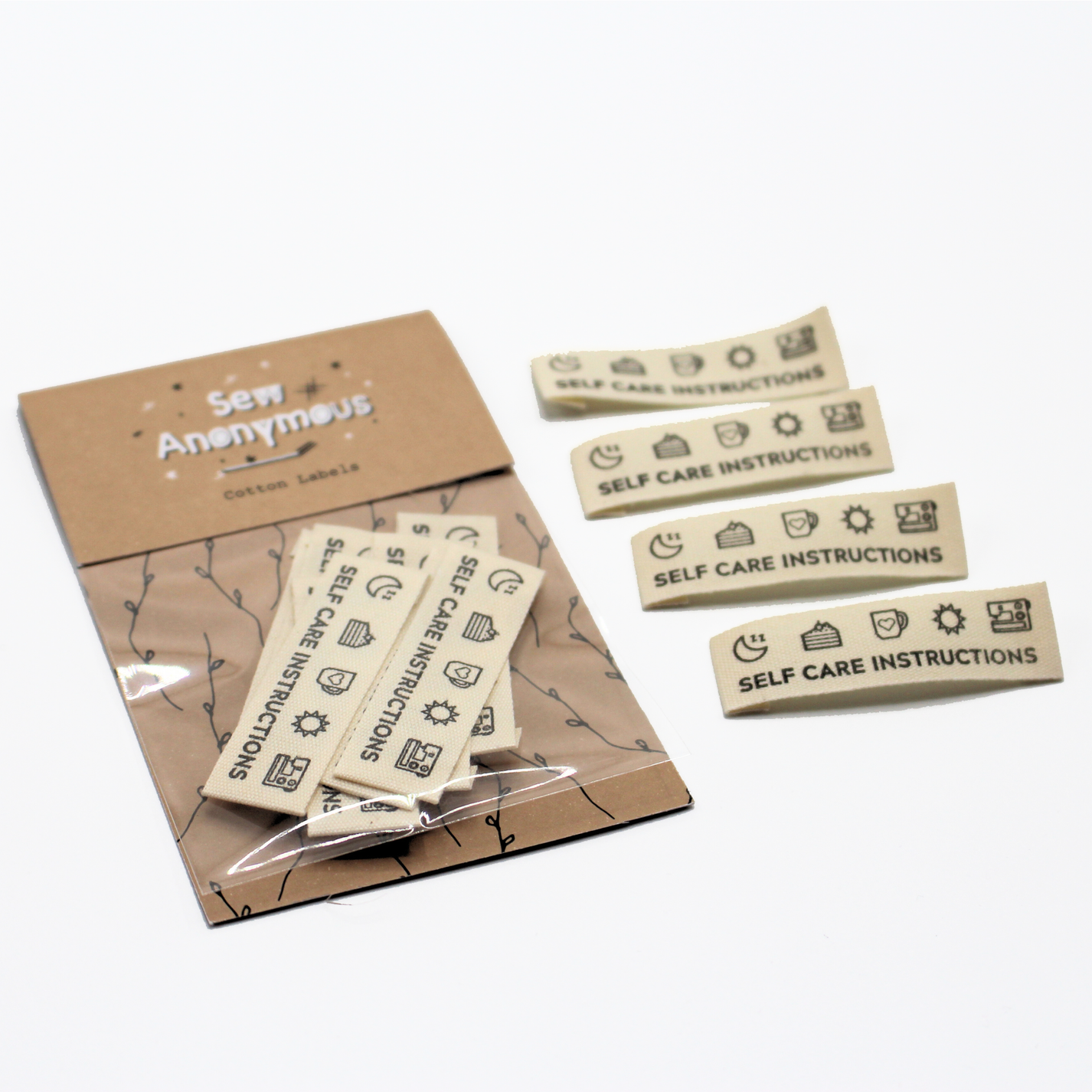 Self Care Label | Cotton Sew In LabelsSew AnonymousMade from 100% non-